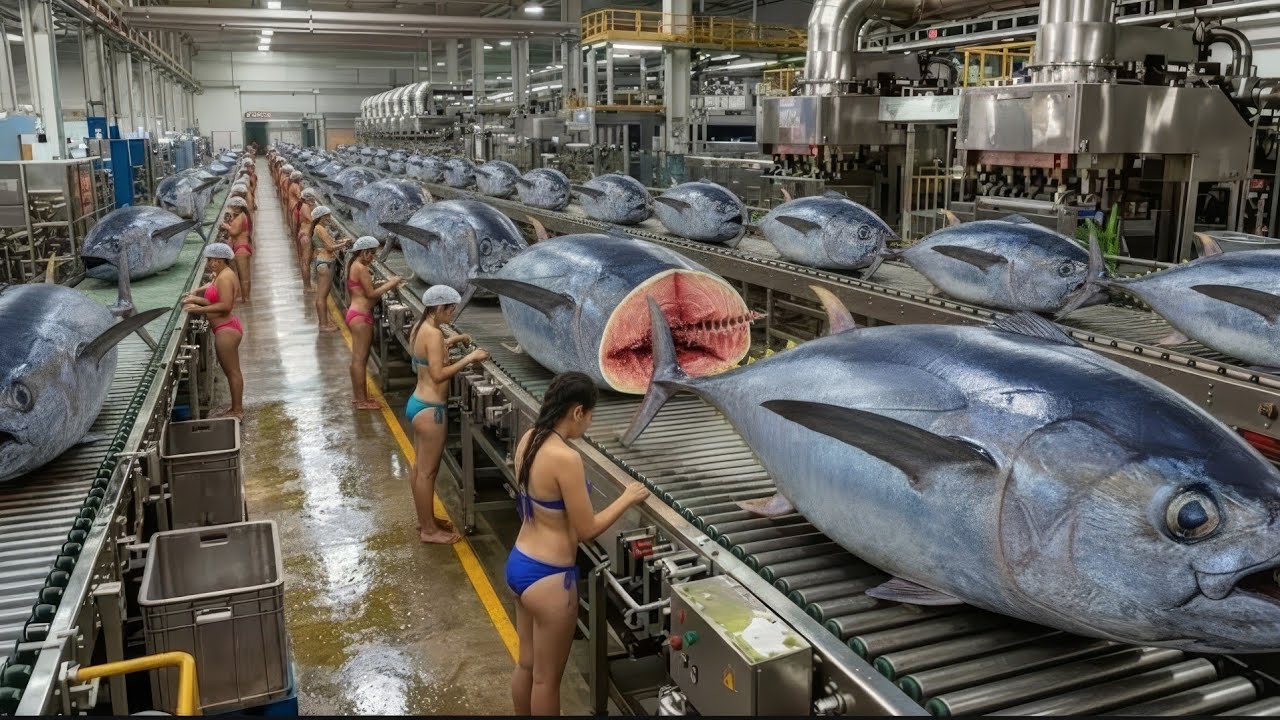 Inside a Modern Tuna Factory: Complete Tuna Production Process - YouTube