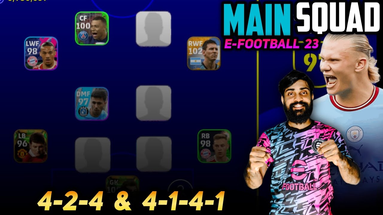 My Main Squad Of E-FOOTBALL 23🔥 | 4-2-4 & 4-1-4-1 Squad Building | My ...