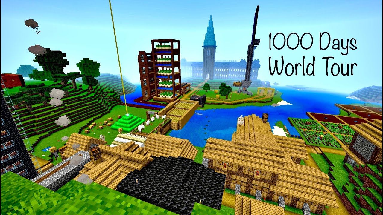 1000 Days Minecraft Survival World Tour - YouTube