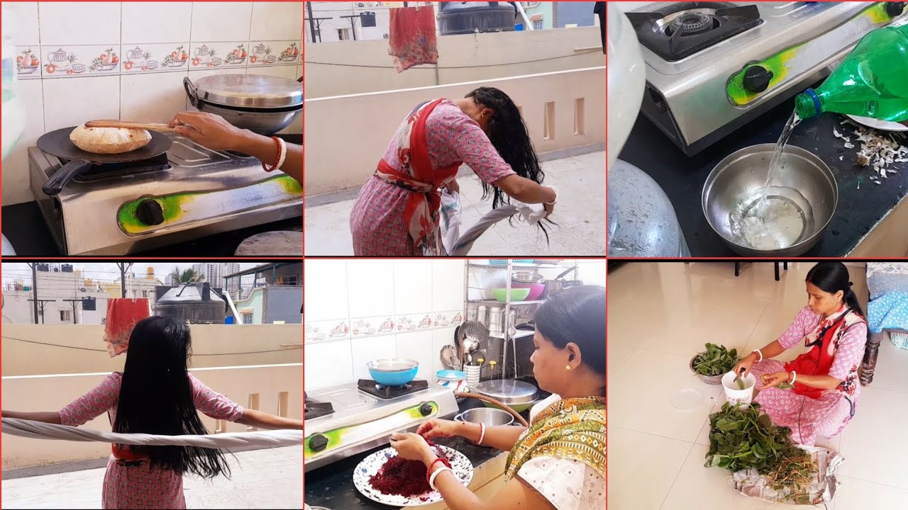 Indian housewife natural routine | My daily routine | Reetha real vlog ...