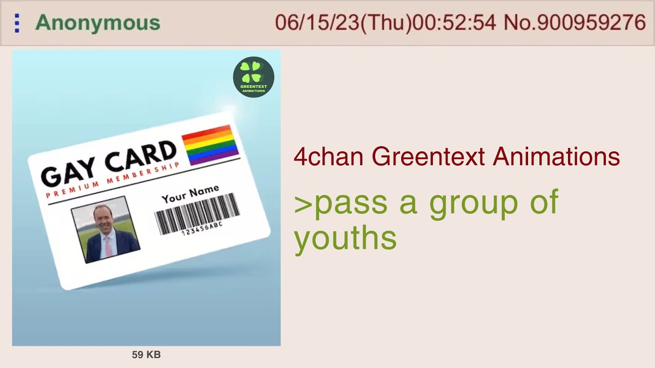 Anon dropped his gay card | 4chan Greentext Animations - YouTube