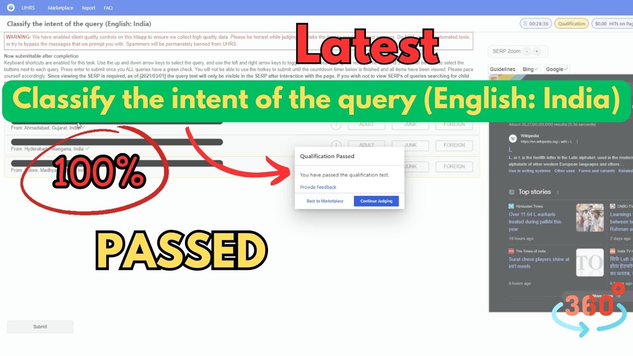 Classify the intent of the query (English: India) Latest PASSED ...