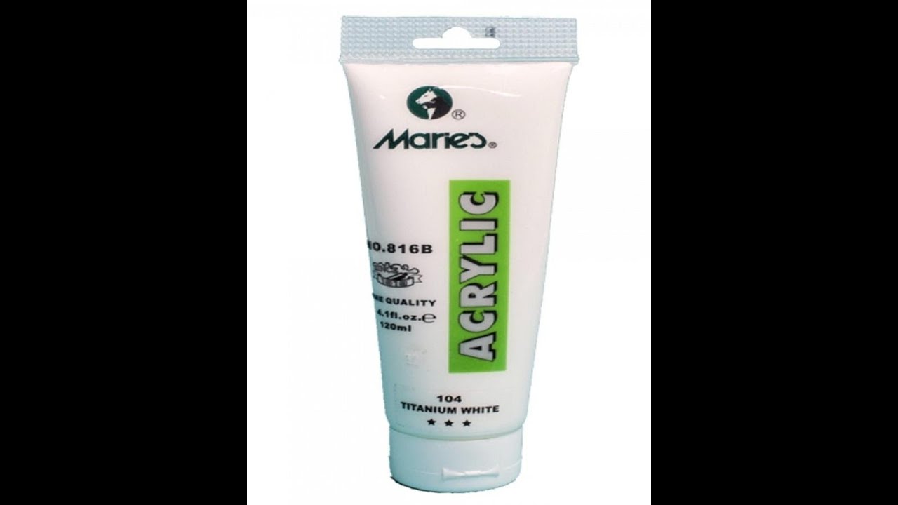 Marie's 75ml Acrylic Colors Paint Tubes -104 -Titanium White - YouTube