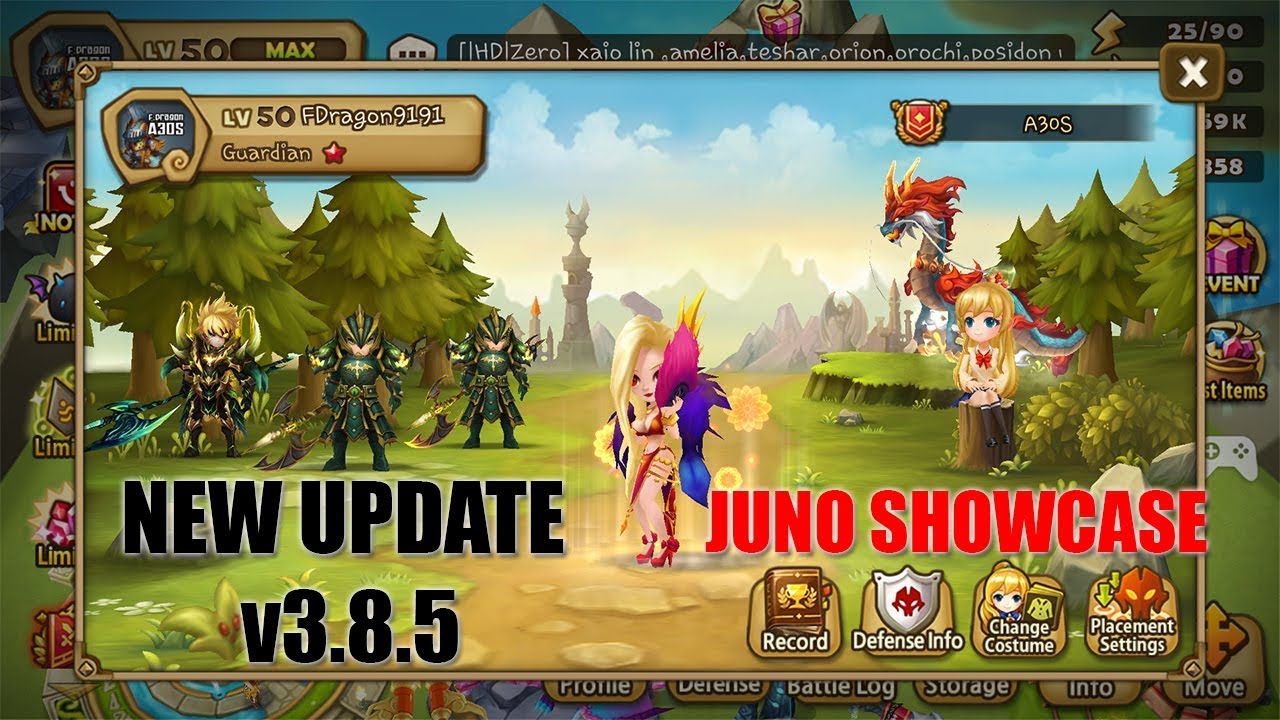Juno Buff and New Profile Feature in Summoners War New Update v3.8.5 ...
