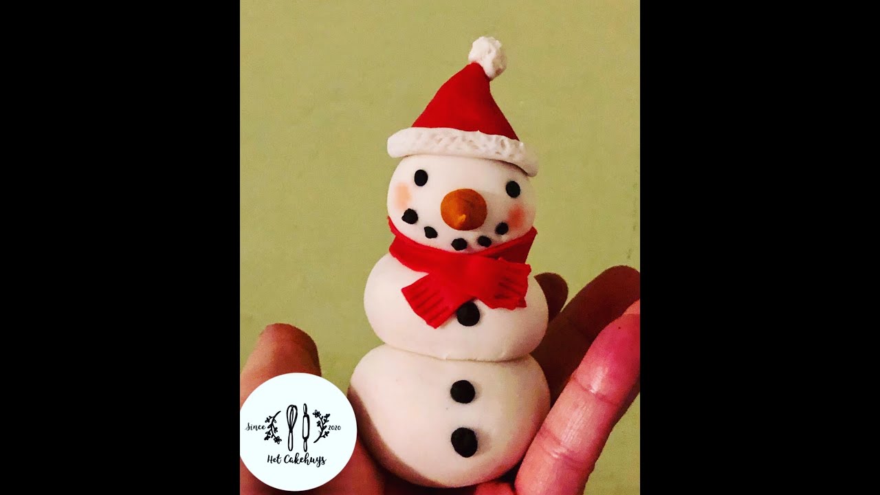 Snowman Fondant Caketopper Tutorial - YouTube