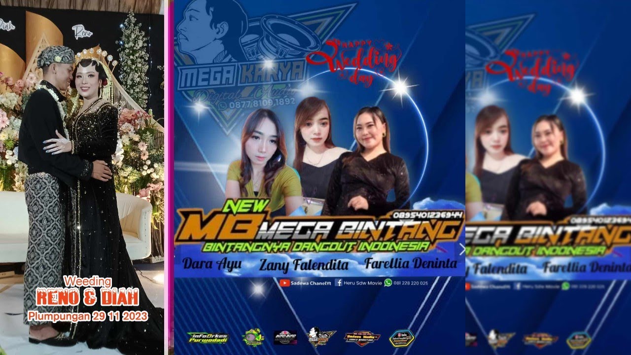 🔵🔴LIVE MEGA BINTANG \ Weeding DIAH & RENO\ SADEWA Broadcase\MK audio & ligthing - YouTube