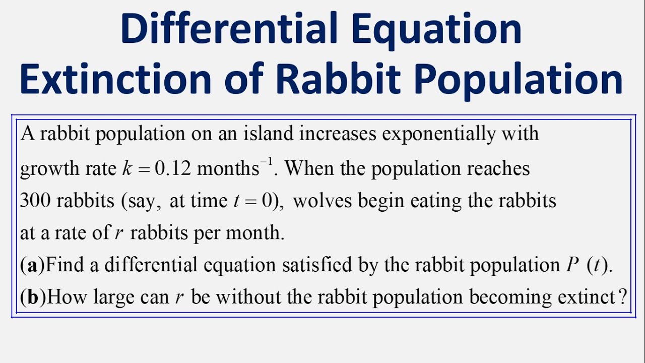 Application of First Order Differential Equation: Extinction of Rabbit ...