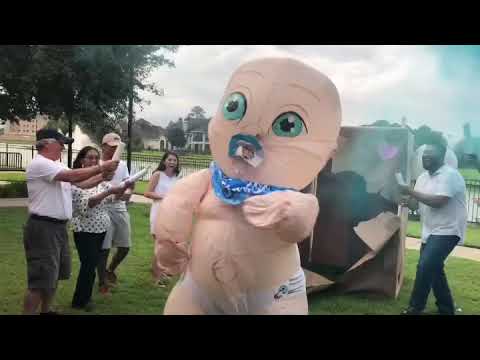 Giant dancing baby gender reveal - YouTube