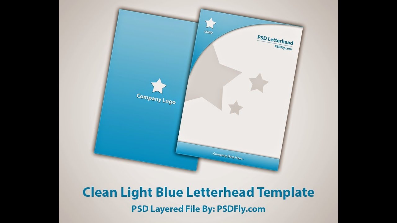Clean Light Blue Letterhead Template - YouTube