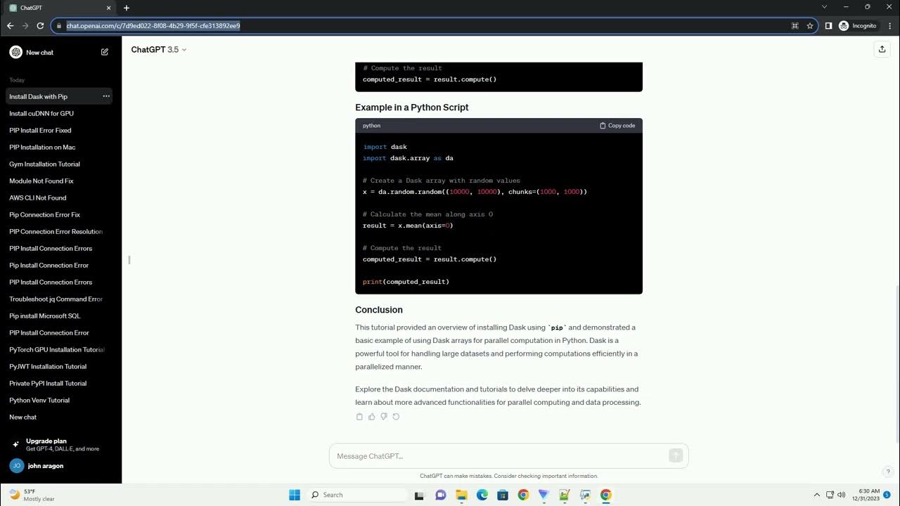 how to pip install dask - YouTube