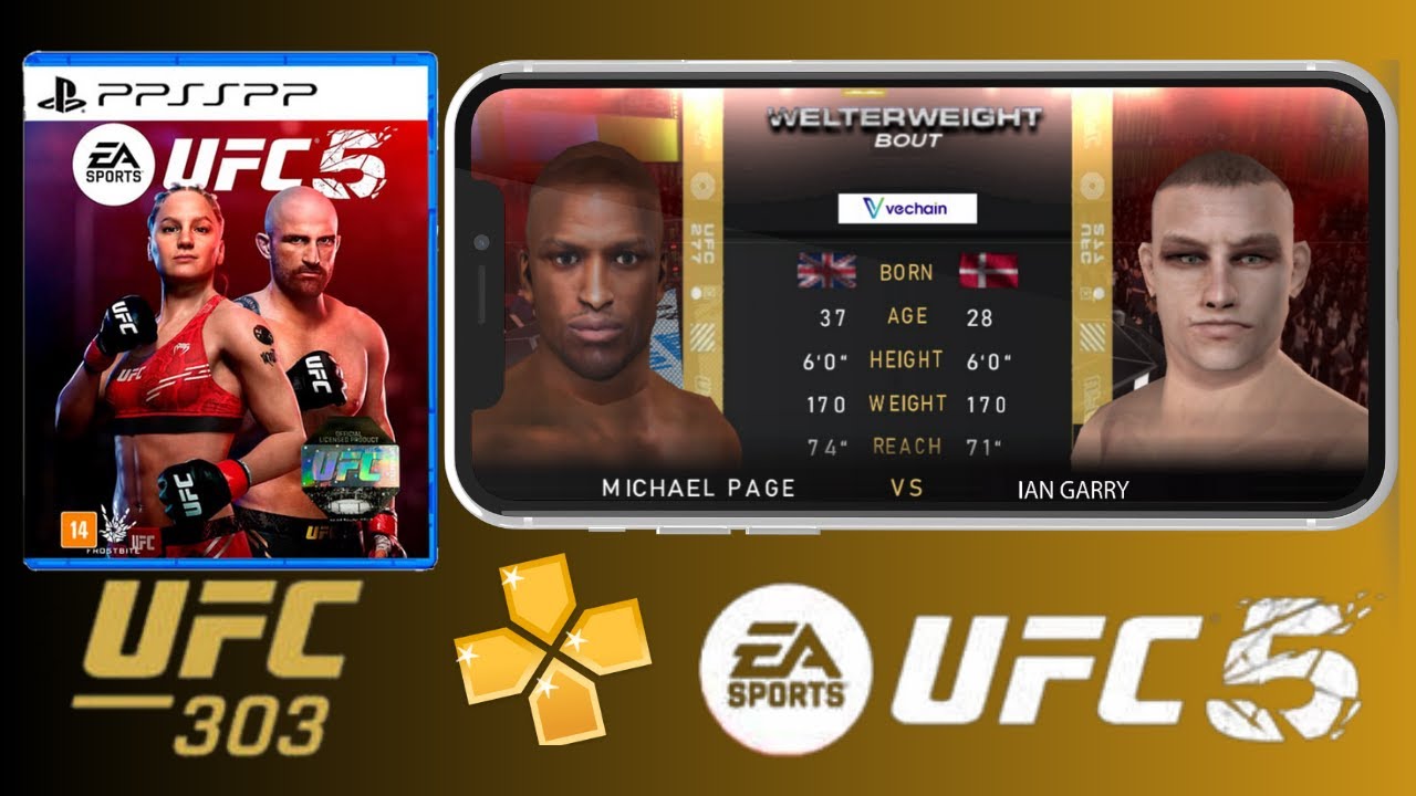 UFC 5 PPSSPP V3 MOD IAN GARRY VS MICHAEL PAGE UFC 303 GAME - YouTube