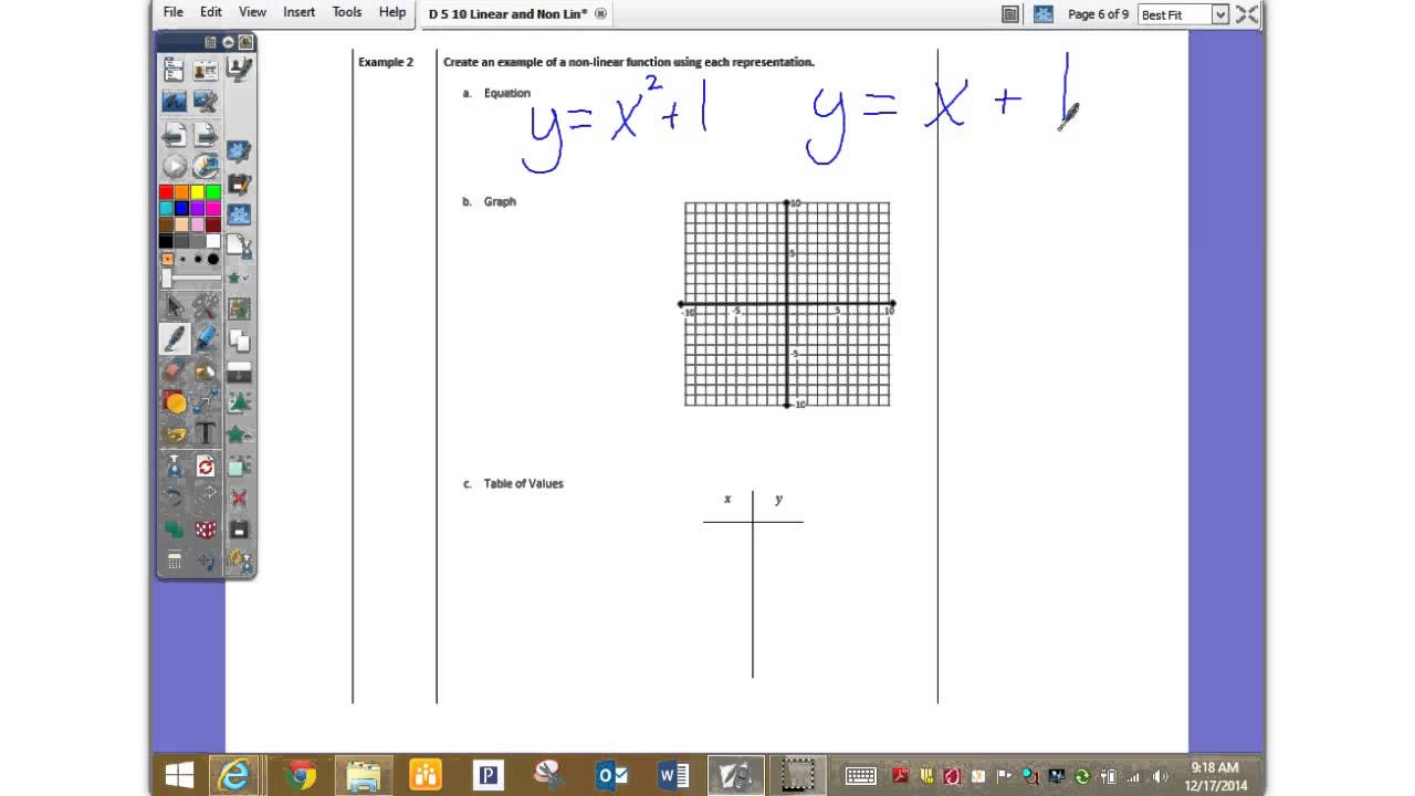 D 5.10 Linear and Non-Linear Tables - YouTube