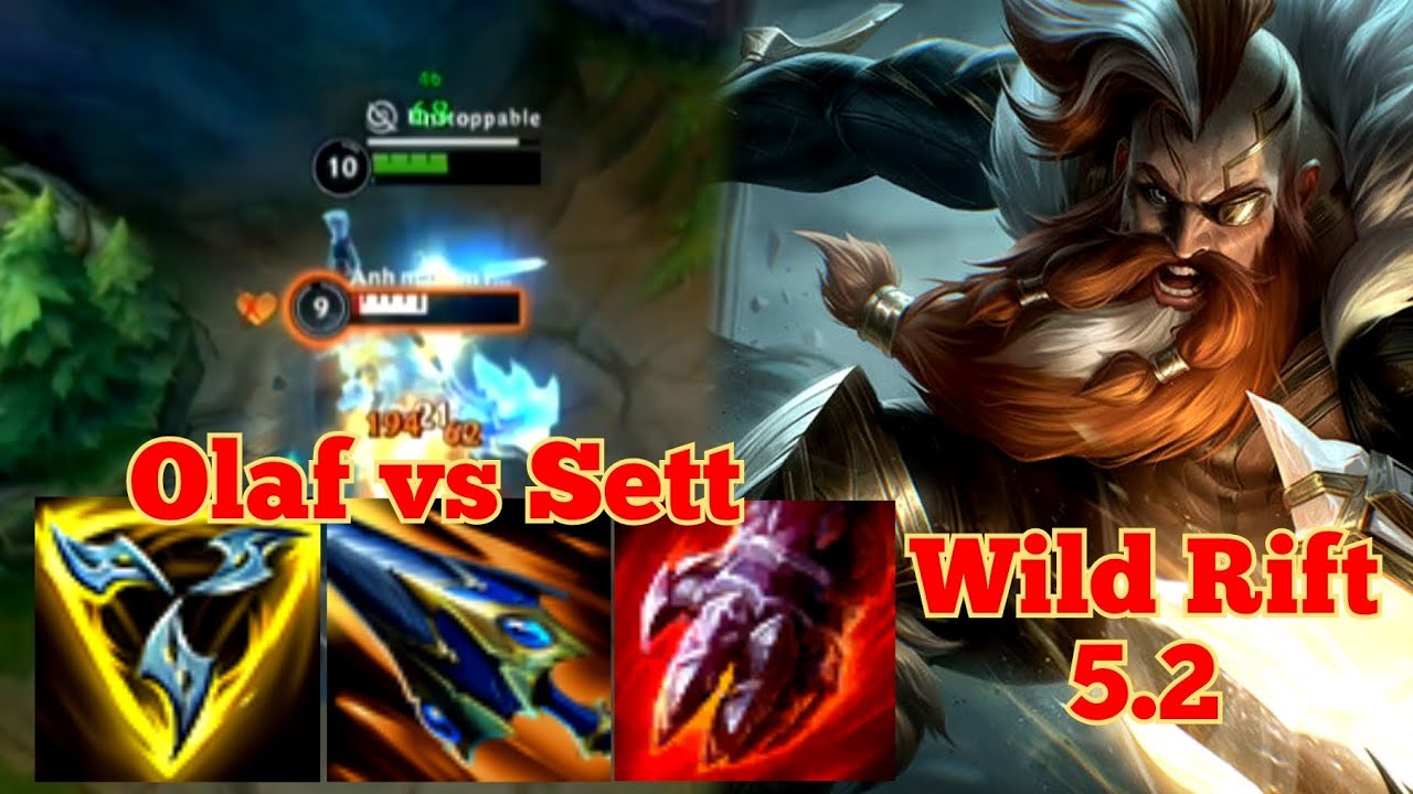 Early Game Difficult Olaf vs Sett Top - Wild Rift 5.2 Baron Lane - YouTube
