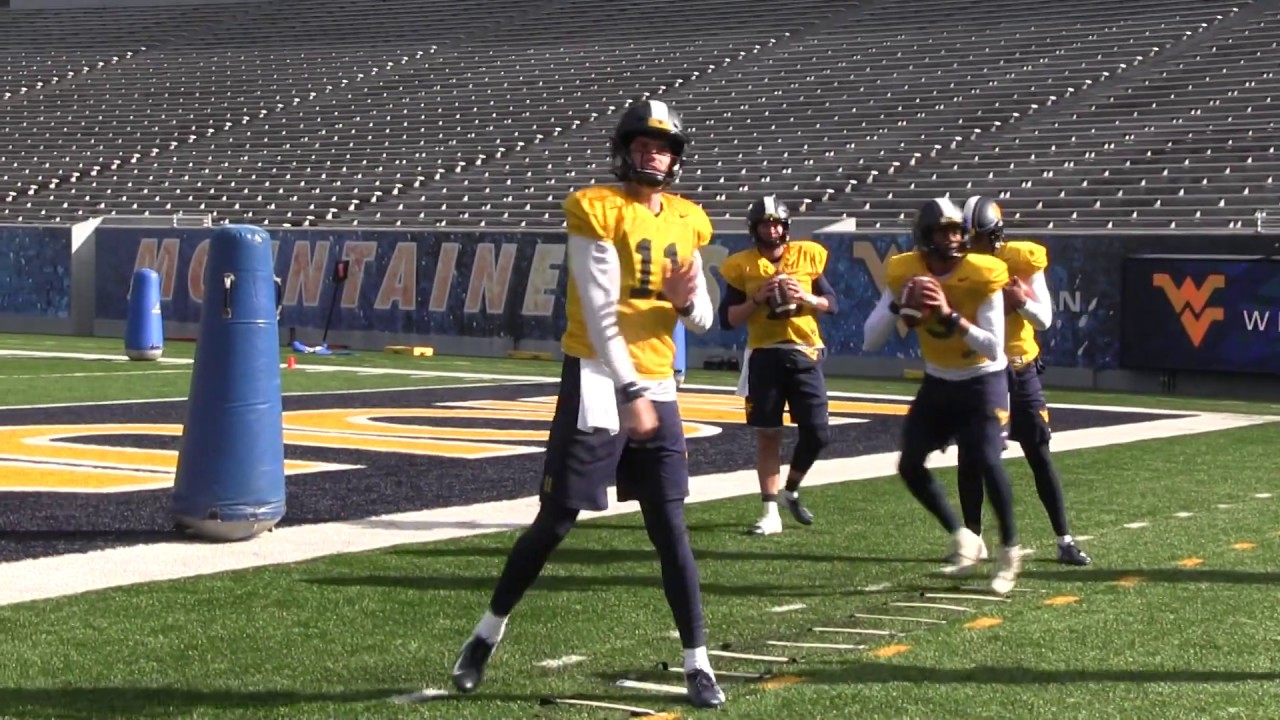 BlueGoldNews.com: WVU Football Spring Practice Drills 3/23/19 - YouTube