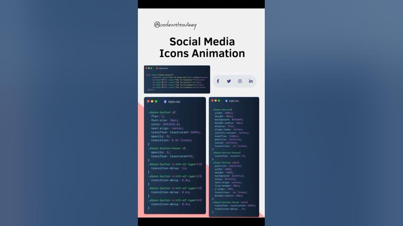 Social Media Icon Animation #subscribe #htmlcss #programming - YouTube