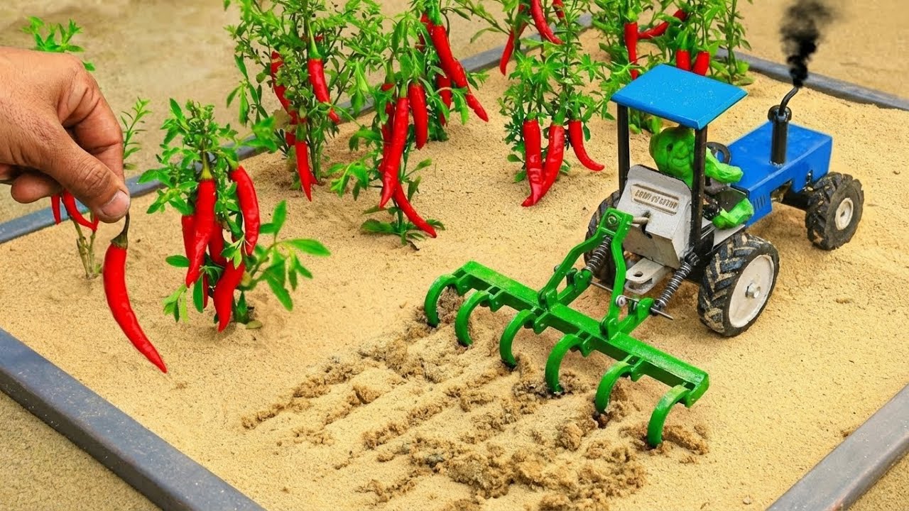 Diy mini tractor making agriculture cultivator for Chilli Farming pough ...