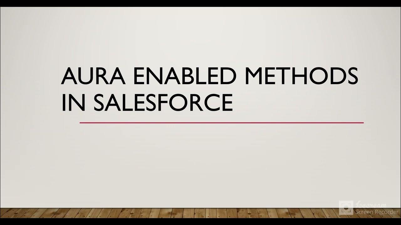 Aura Enabled Methods in Salesforce | Use Cases | Considerations | Demo - YouTube