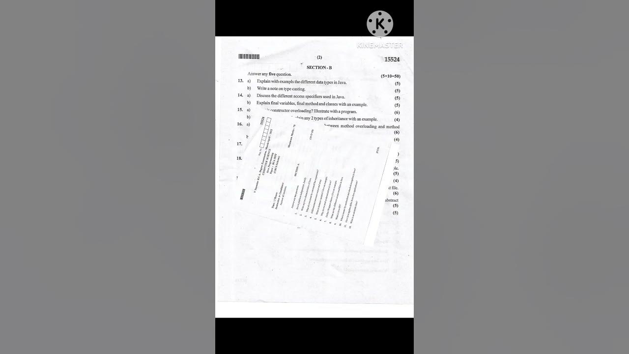 BCA 5TH SEM | JAVA PROGRAMMING | QUESTION PAPER APR-2022 | BANGALORE ...