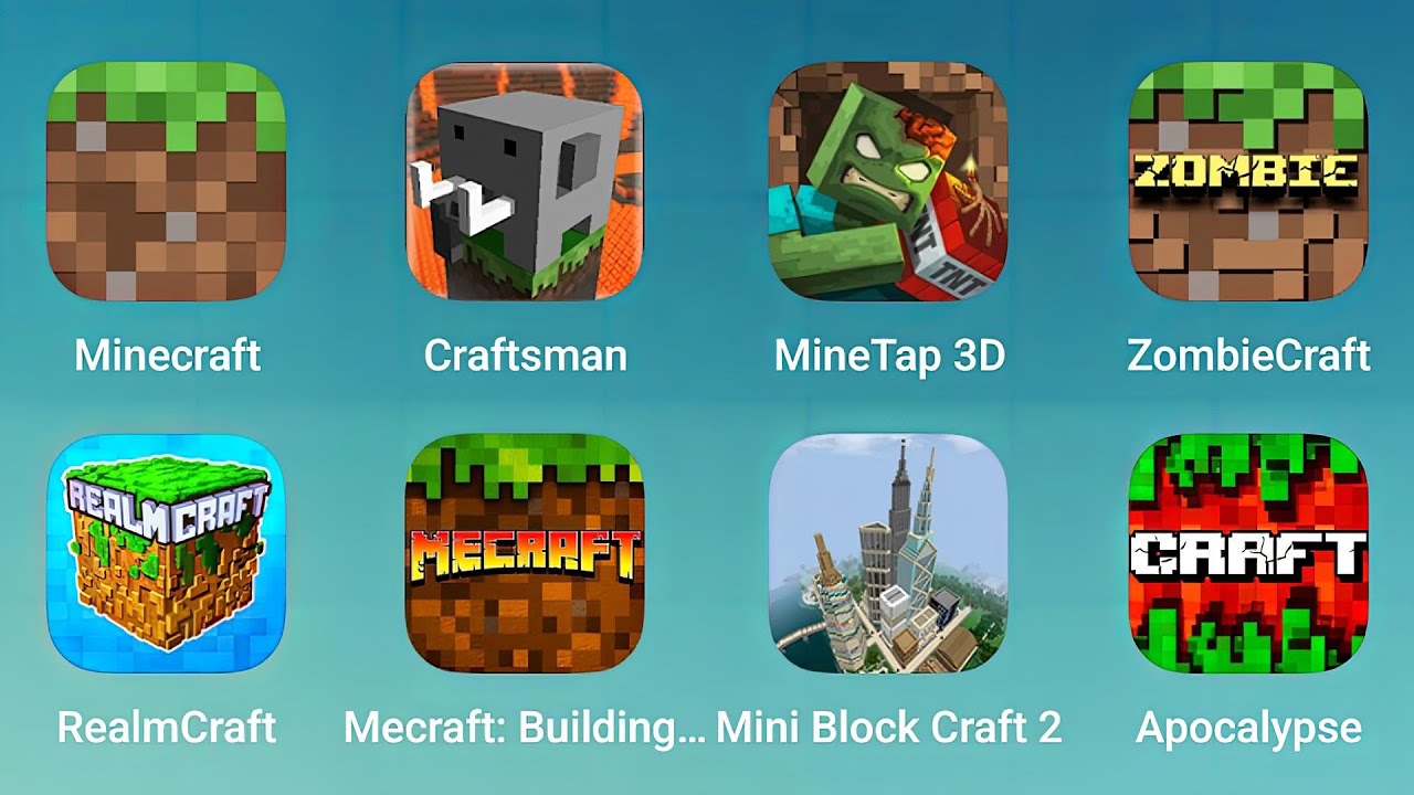 Minecraftt, Craftsman, MineTap 3D, ZombieCraft, RealmCraft, Mecraft ...