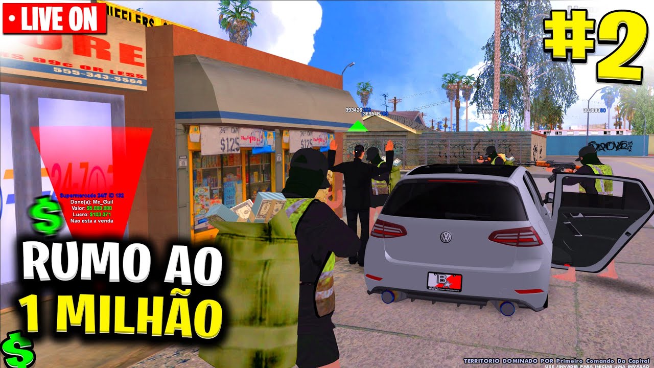 💙 LIVE ON 💙 SAMP RP - RUMO AO 1 MILHÃO SÓ FAZENDO AÇÃO DE RUA #2 - YouTube