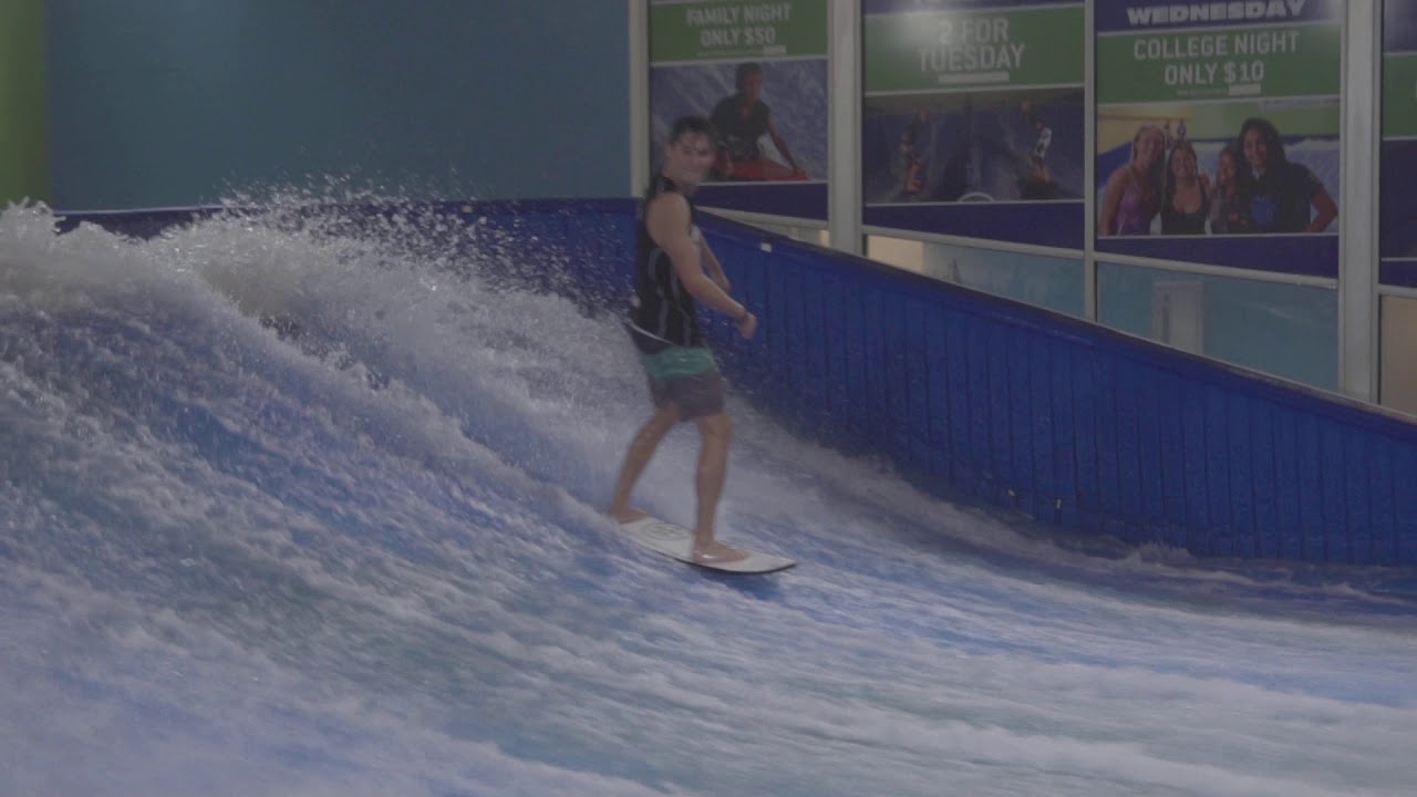 Jake Chipman best flowboarder on the Flow Rider indoor surf machine in ...