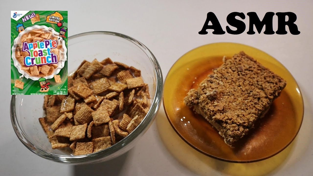 APPLE PIE TOAST CRUNCH & COCONUT NUT BAR ASMR MUKBANG - YouTube