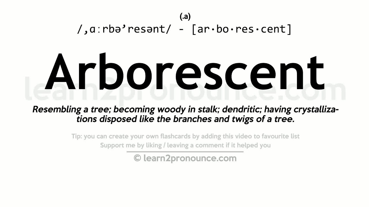 Pronunciation of Arborescent | Definition of Arborescent - YouTube
