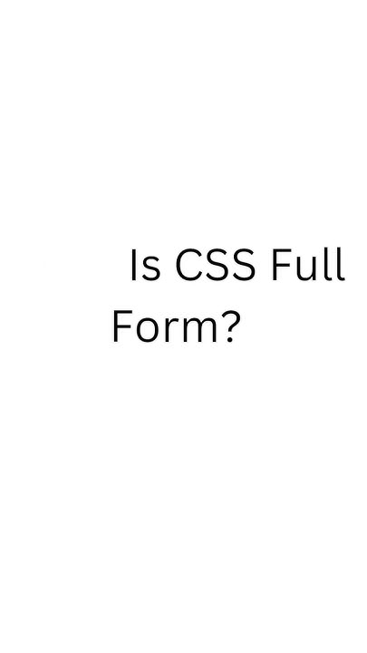 CSS Full Form #css #cssmcq - YouTube