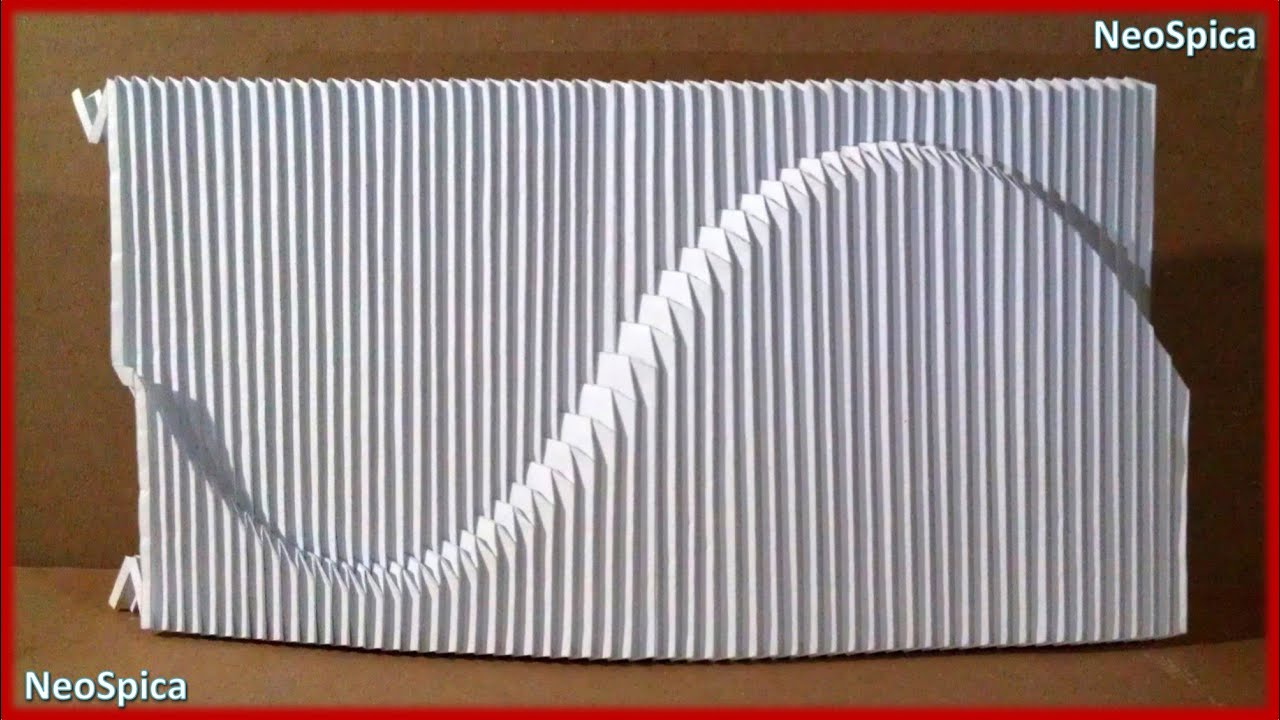 Origami Knife Pleats With Wavy Curve And Cylinder Shape - YouTube