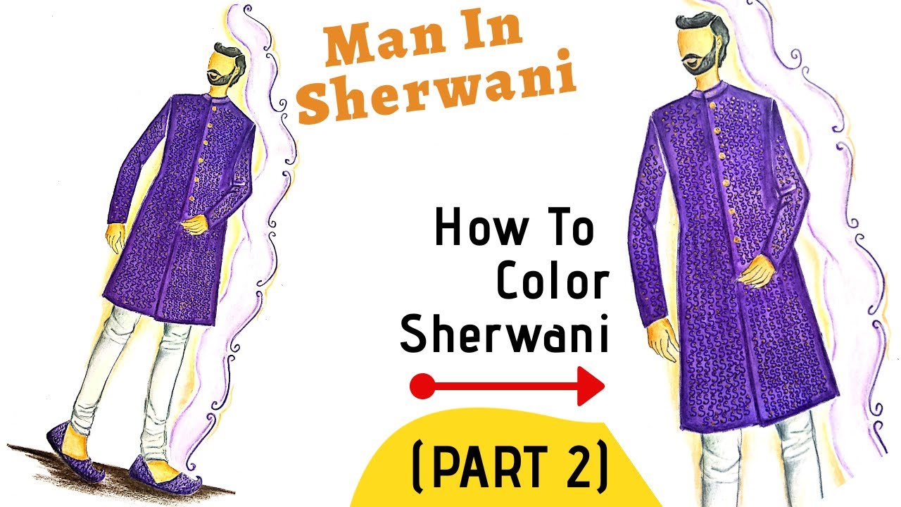 How To Draw Man In Sherwani (PART 2) - YouTube