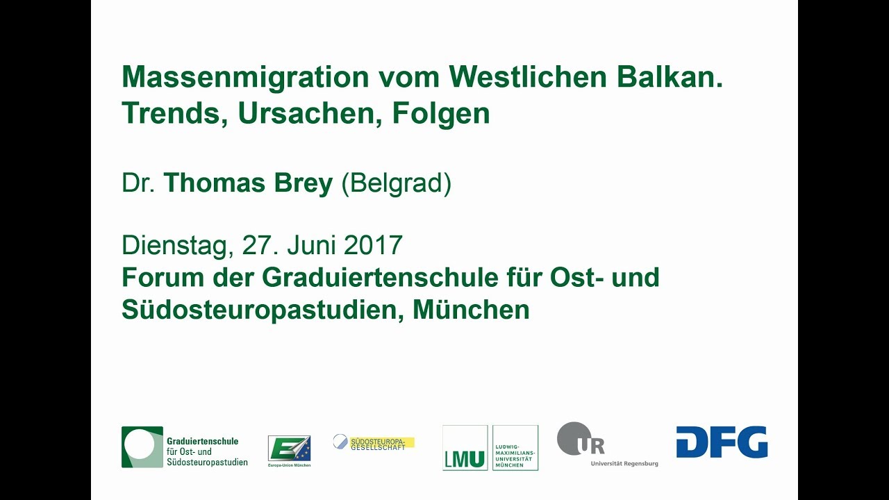 Thomas Brey: "Moderne Massenmigration vom Westlichen Balkan - Trends ...