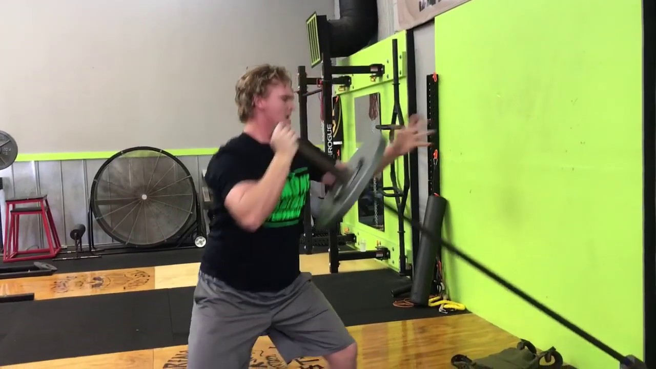 1-Arm Rotational Landmine Press - YouTube