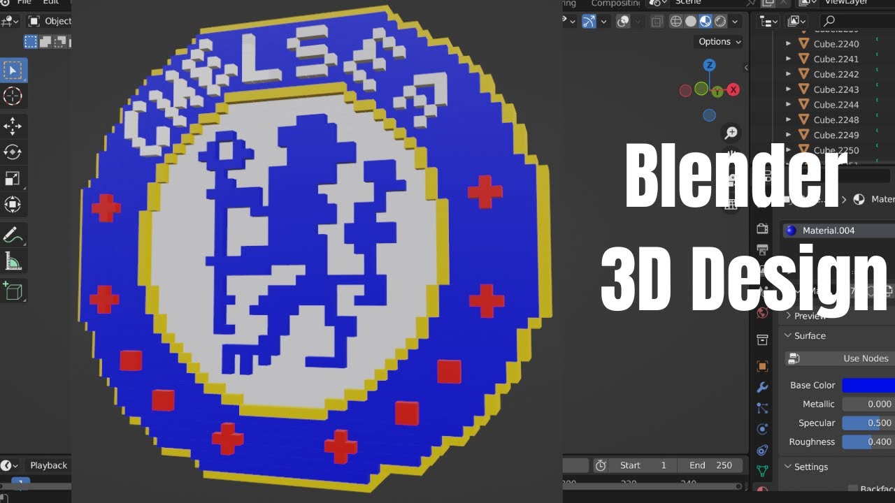 "Blender 3D Chelsea Football Logo Modeling and Texturing. A Complete Tutorial." - YouTube