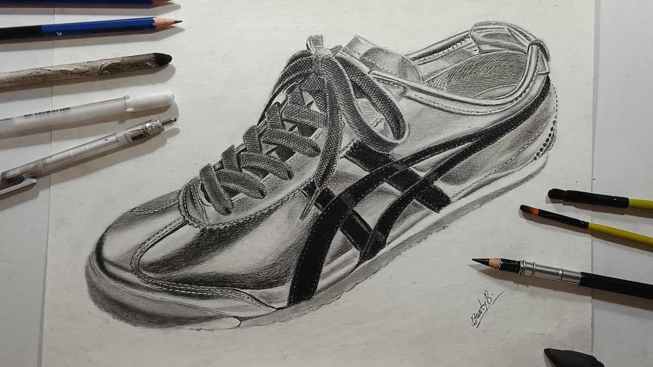 how to draw a shoose // air shoo drawing realistic tutorial - YouTube