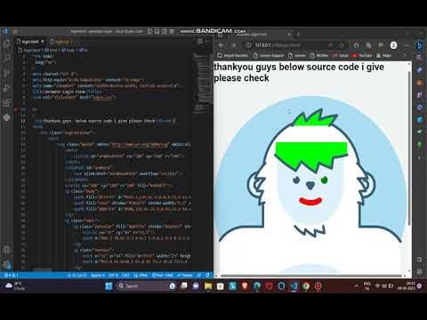 Animation snow monkey html / css / js code pen source code beautiful login pages - YouTube