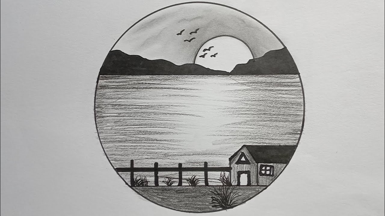 How to draw easy scenery step by step || Easy Drawing by Aysha - YouTube