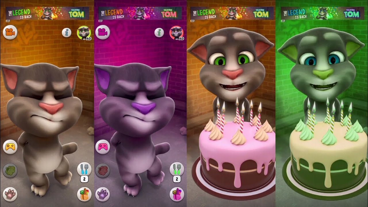 MY Talking Tom Cat POCOYO Colors || Talking Tom Outfits 7 Effects ...