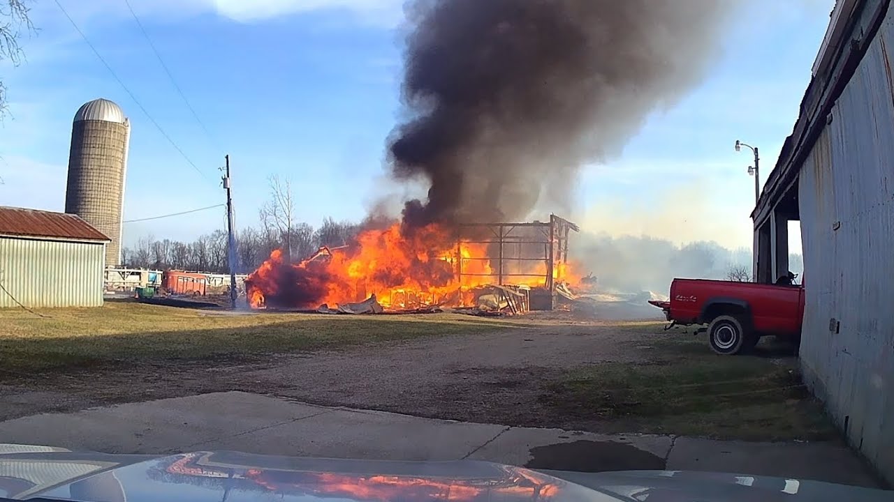 POV response. Fully Involved Structure Fire - YouTube