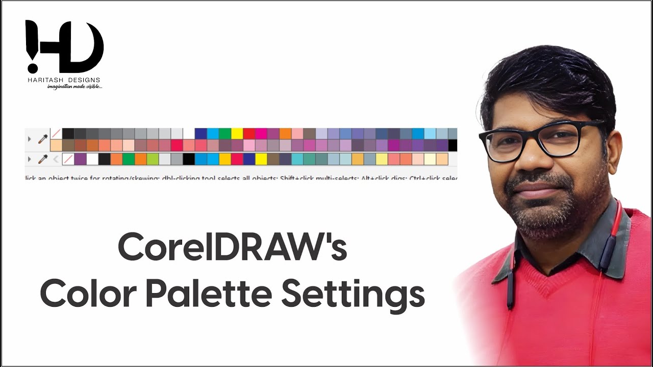 coreldraw color palette settings - YouTube