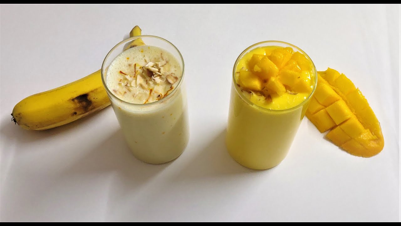 2 QUICK & EASY REFRESHING LASSI RECIPE | BANANA LASSI | MANGO LASSI ...