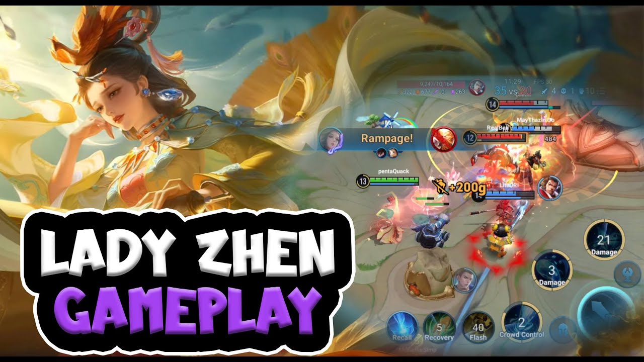 Lady Zhen Gameplay | Honor Of Kings | #pentaquack - YouTube