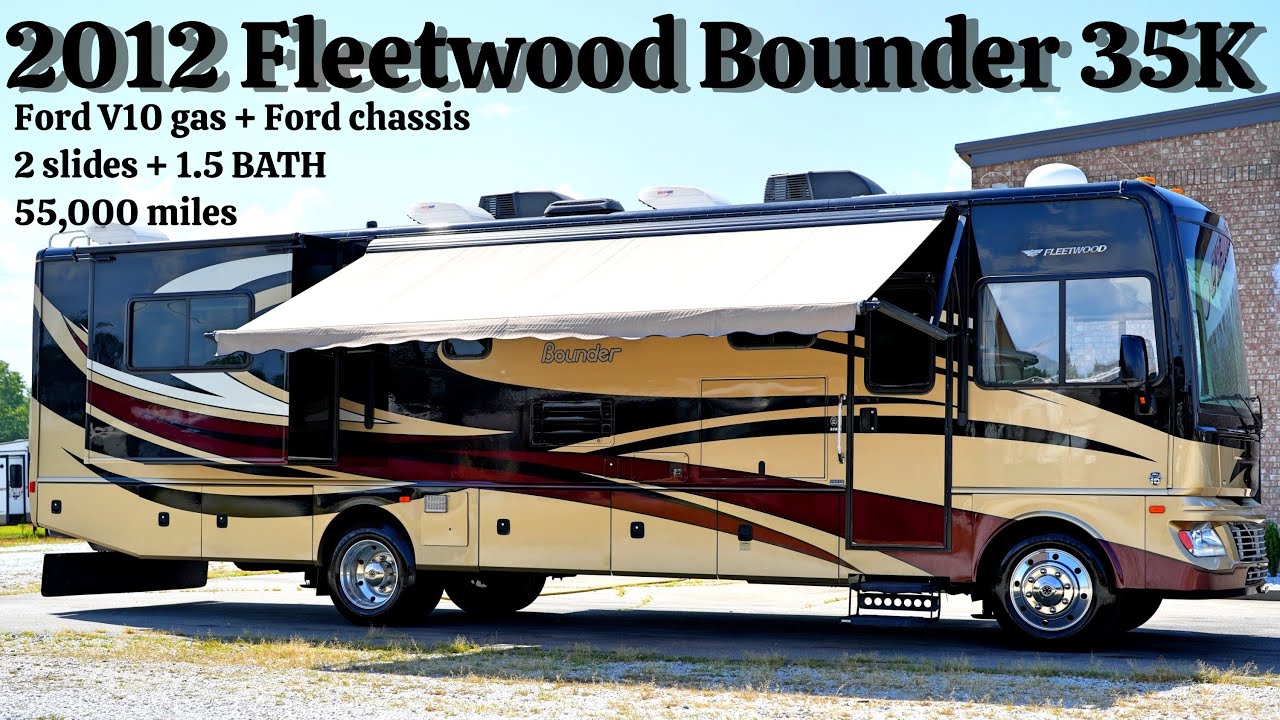 2012 Fleetwood Bounder 35K 1.5 BATH A Class Ford V10 Gas Motorhome from ...