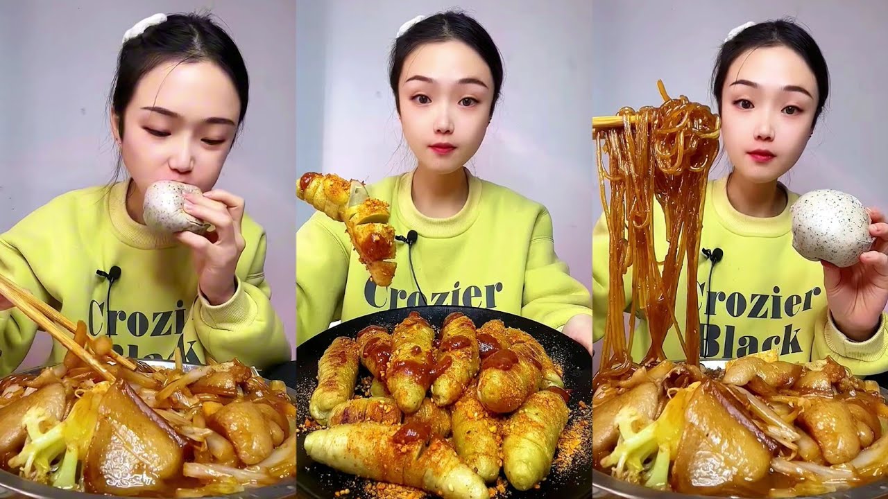 MUKBANG, Eating Noodles With Meatballs Delicious Flavor Spicy Yummy ...