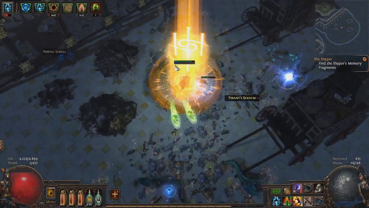 PoE - Glacial Hammer Inquisitor - T10 Colonnade Map - YouTube