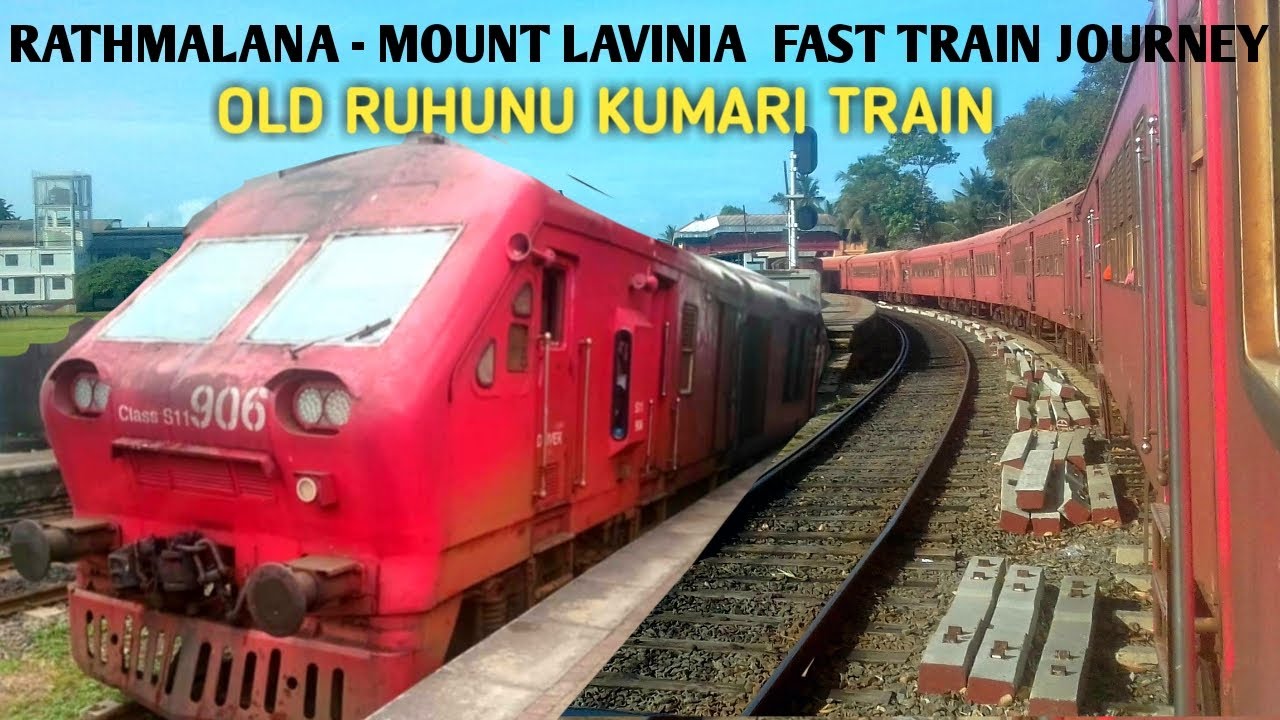 Ratmalana - Mount Lavinia Fast Train Journey With Old Ruhunu Kumari ...