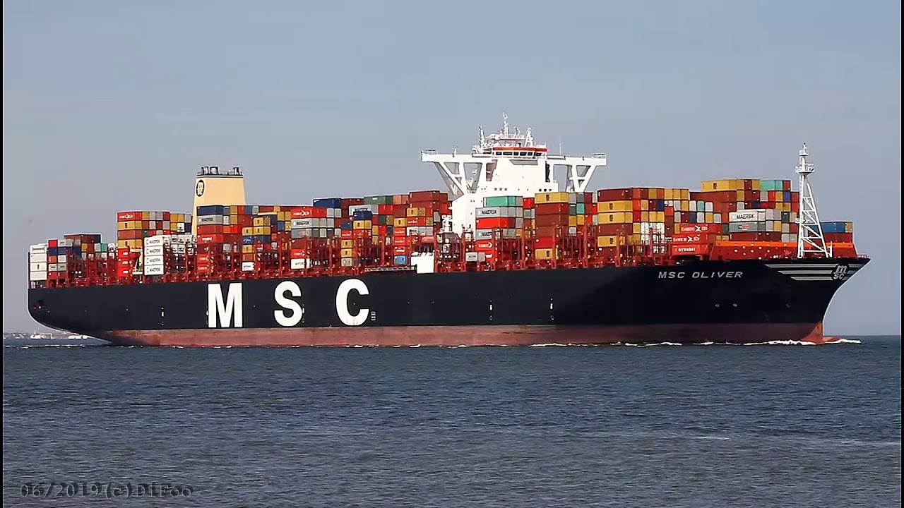MSC OLIVER | Elbe Höhe Otterndorf - YouTube
