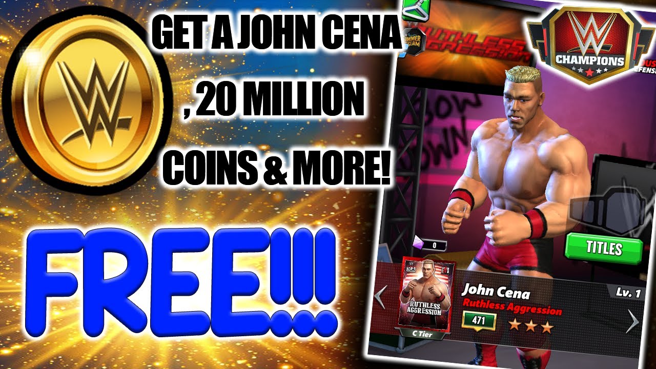 HOW TO GET 20 MILLION COINS FREE JOHN CENA AND MORE IN WWE Champions HOW TO GET 20 MILLION COINS FREE JOHN CENA AND MORE IN WWE Champions