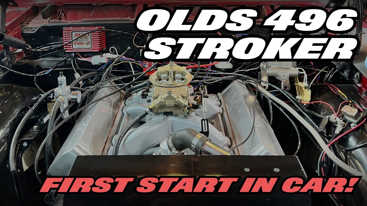 64 Olds - 496ci Stroker First Start in Car - YouTube