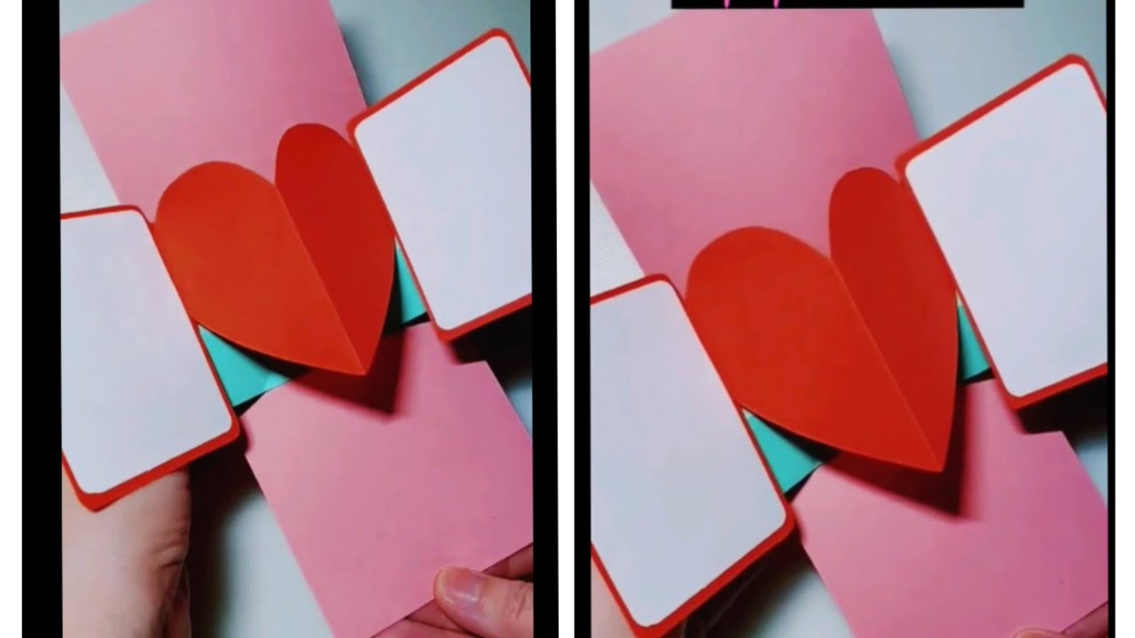 Diy Heart Popup card || Adorable card craft #craftyart #heartcard # ...