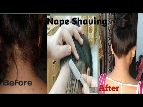 Nape shaving/Indian girl nape shaving with straight razor/#napeshave # ...